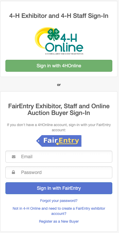 4-H Online Family Login Problems – FairEntry Help Center