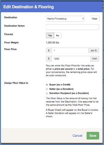 Entering Destination and Flooring Information – FairEntry Help Center