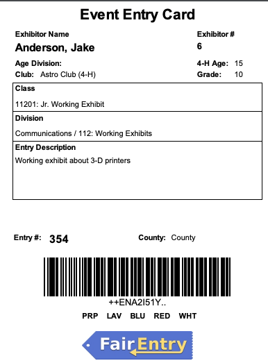Entries - Cards, Tags, Labels – FairEntry Help Center