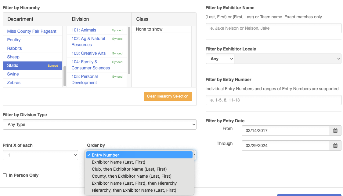 Entries - Cards, Tags, Labels – FairEntry Help Center