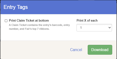 Printing Entry Cards for One Exhibitor – FairEntry Help Center