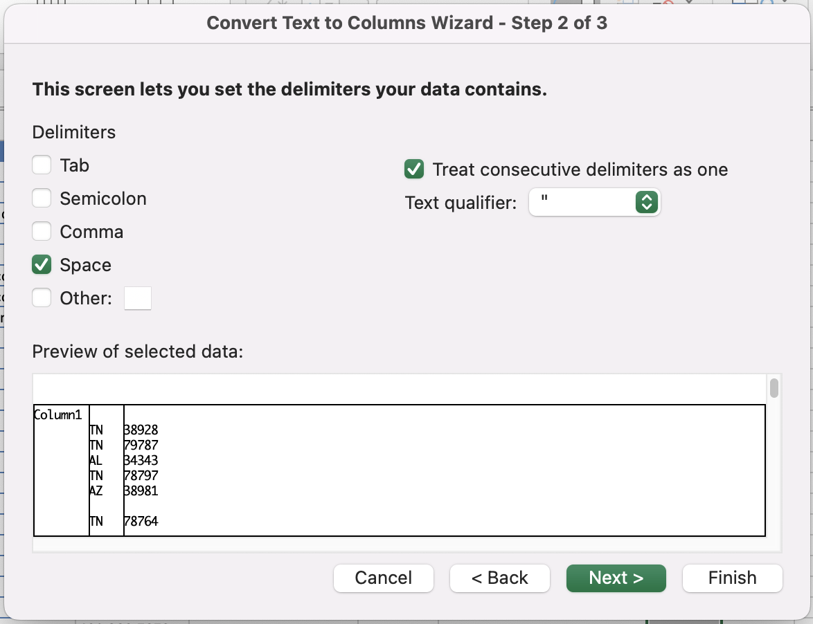 Splitting Data into Separate Columns in Excel – FairEntry Help Center