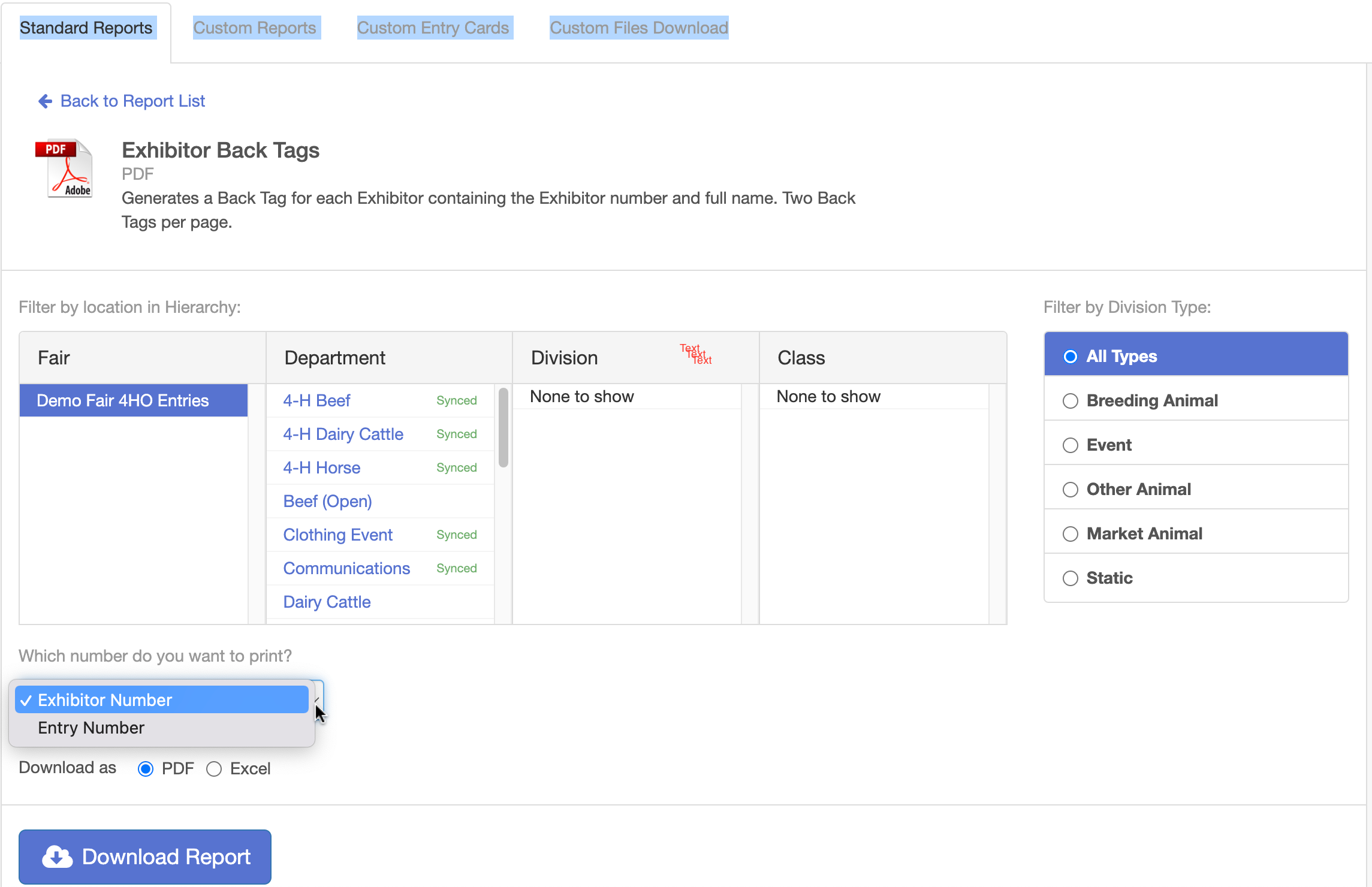 Printing Exhibitor Back Tags – FairEntry Help Center